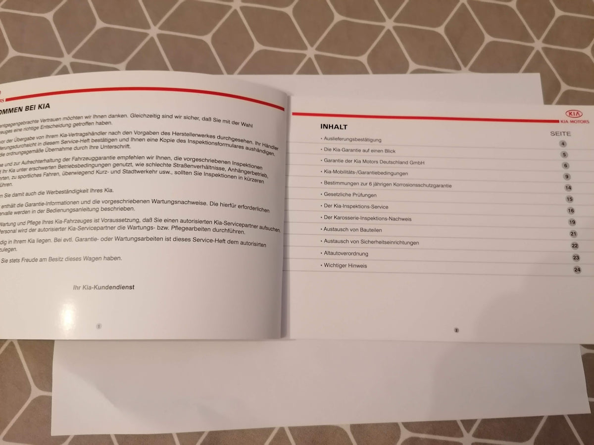 KIA Serviceheft (wartungsheft, servicebook) – Serviceheft24